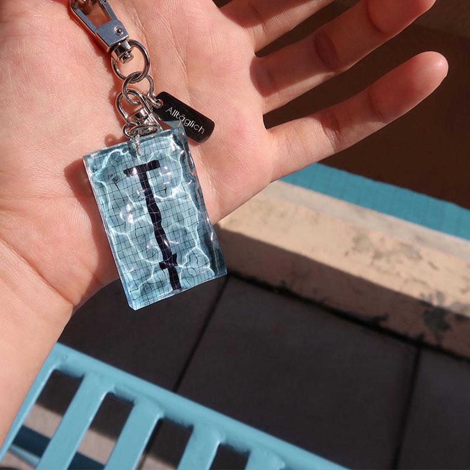 ALLTAGLICH Handmade Swimming Pool KEYRING (ver.1) - Aquablue - Etsy