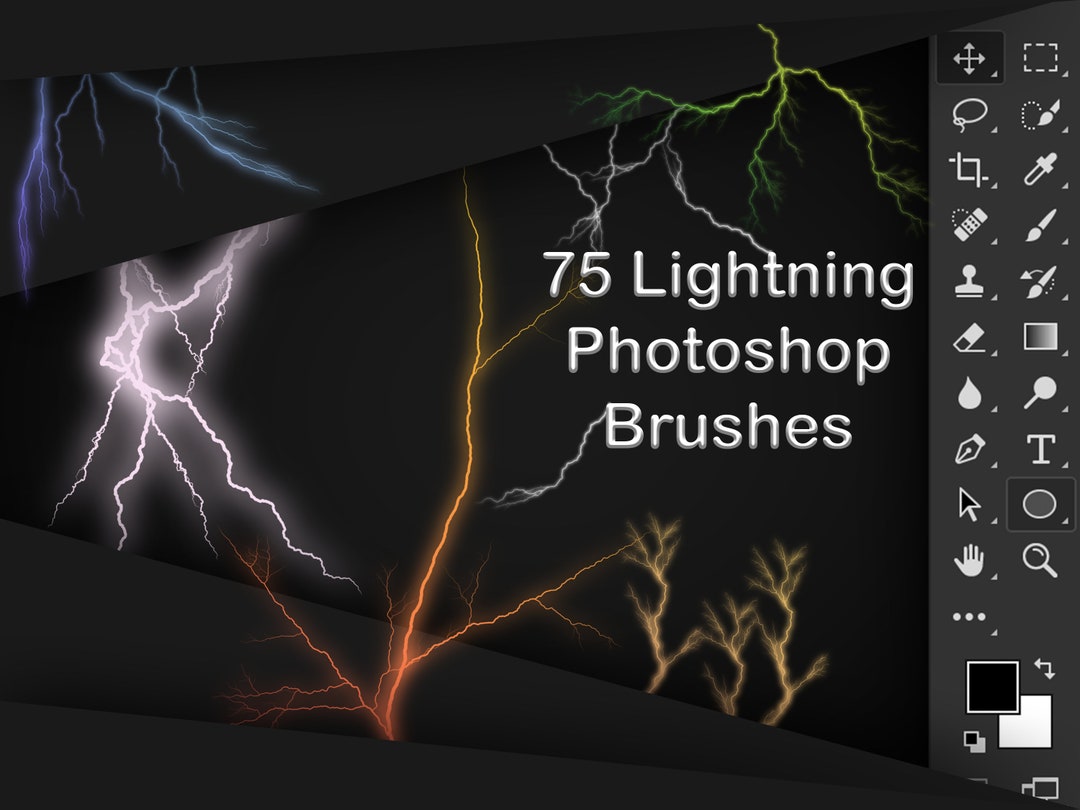 75 Lightning Bolt Photoshop Brushes | Digital Brush Set | High-quality ...
