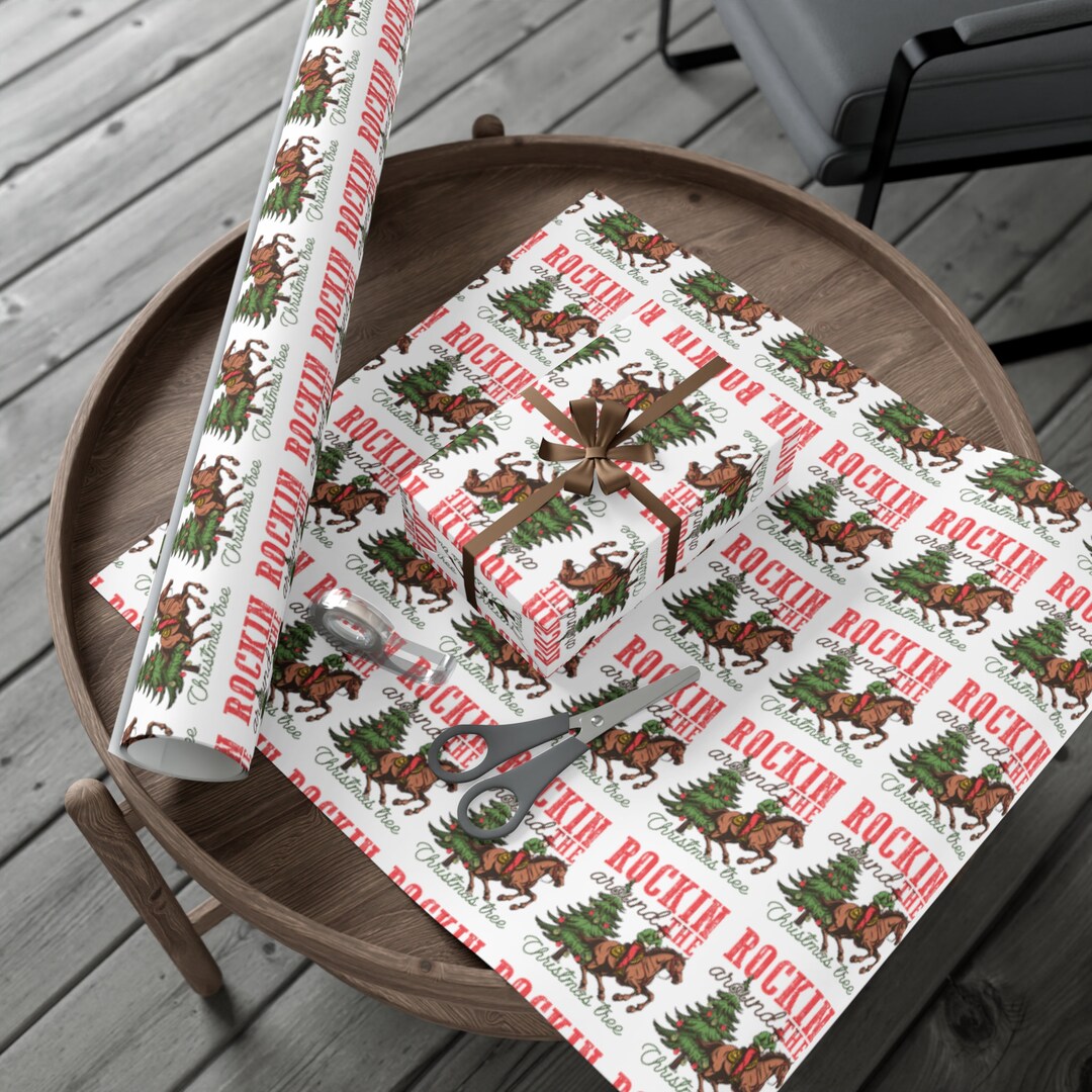 Western Gift Wrap Papers, Cowboy Gift Wrap, Cowboy Santa Wrapping Paper ...