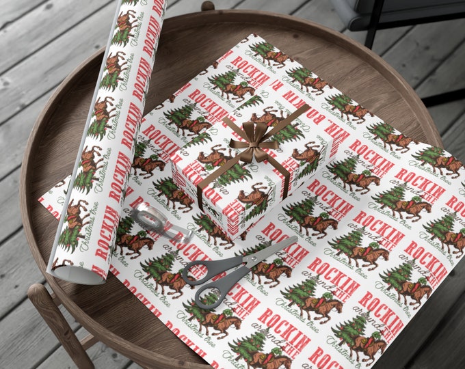 Cowboy Wrapping Paper - Christmas Gift Wrap, Western Gifts, Cowboy Gift ...