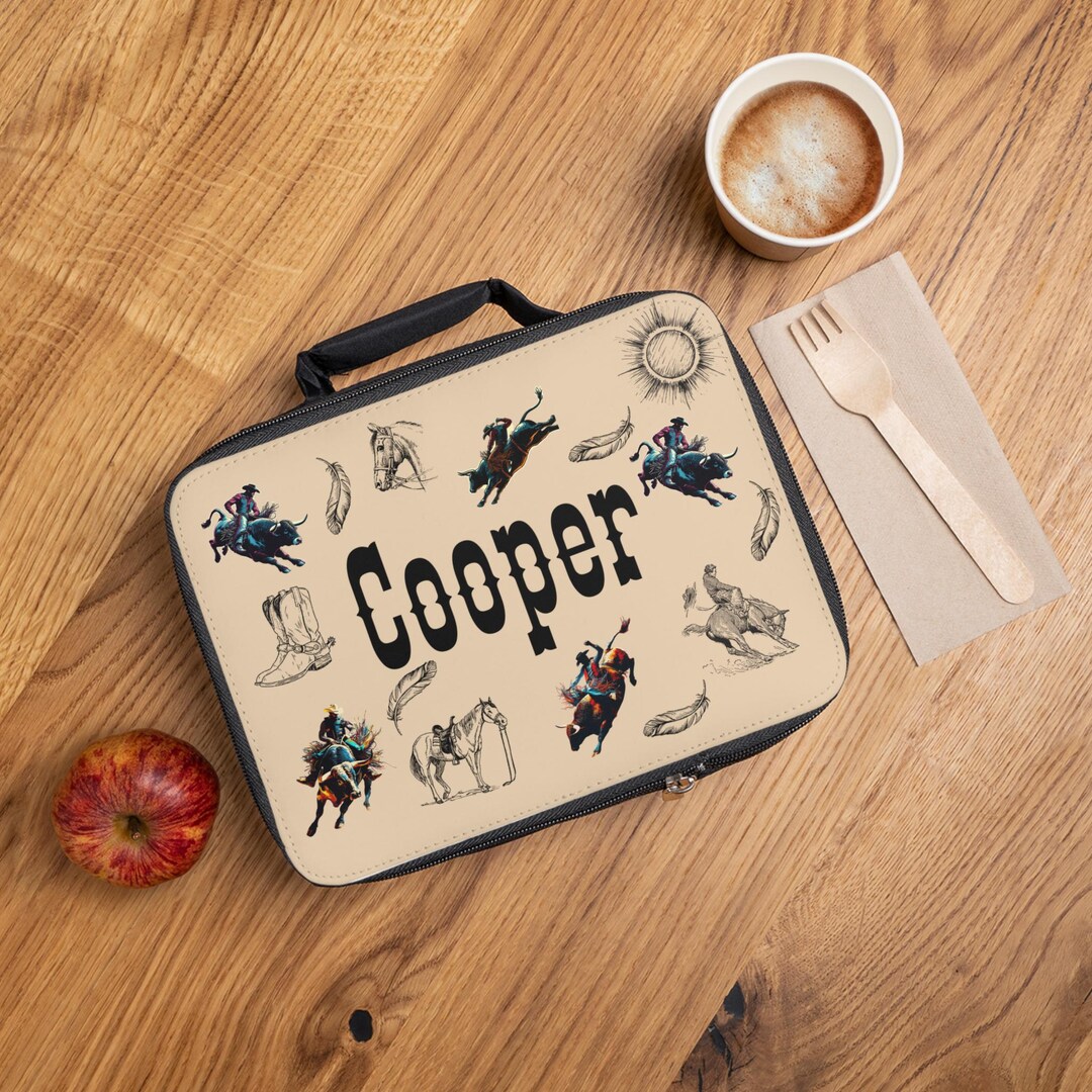 Personalized Cowboy Lunch Bag for Kids, Bull Rider Lunch Box, Western ...