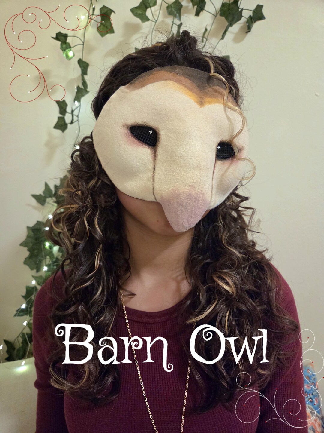 Barn Owl Therian Mask Handmade | Bird Mask, Cosplay, LARP Costume ...
