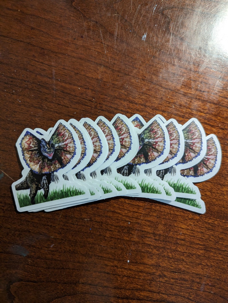 Dilophosaurus Vinyl Sticker - Etsy