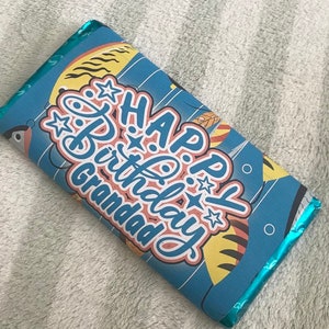 3 Happy Birthday Chocolate Bar Wrapper, Personalized Chocolate Bar ...