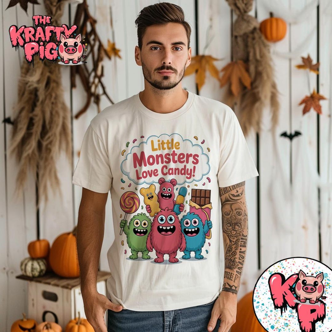 Little Monsters Love Candy PNG | Cute Halloween Monster Clipart | Kids ...