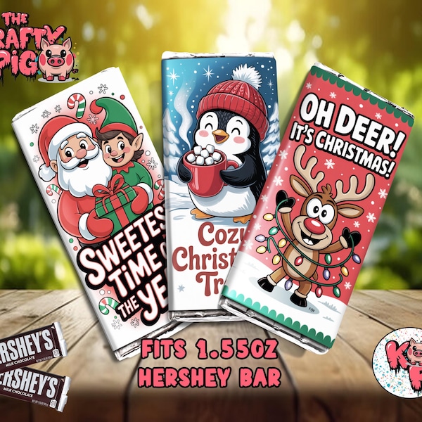 Christmas Hershey Nugget Wrapper Template - Etsy