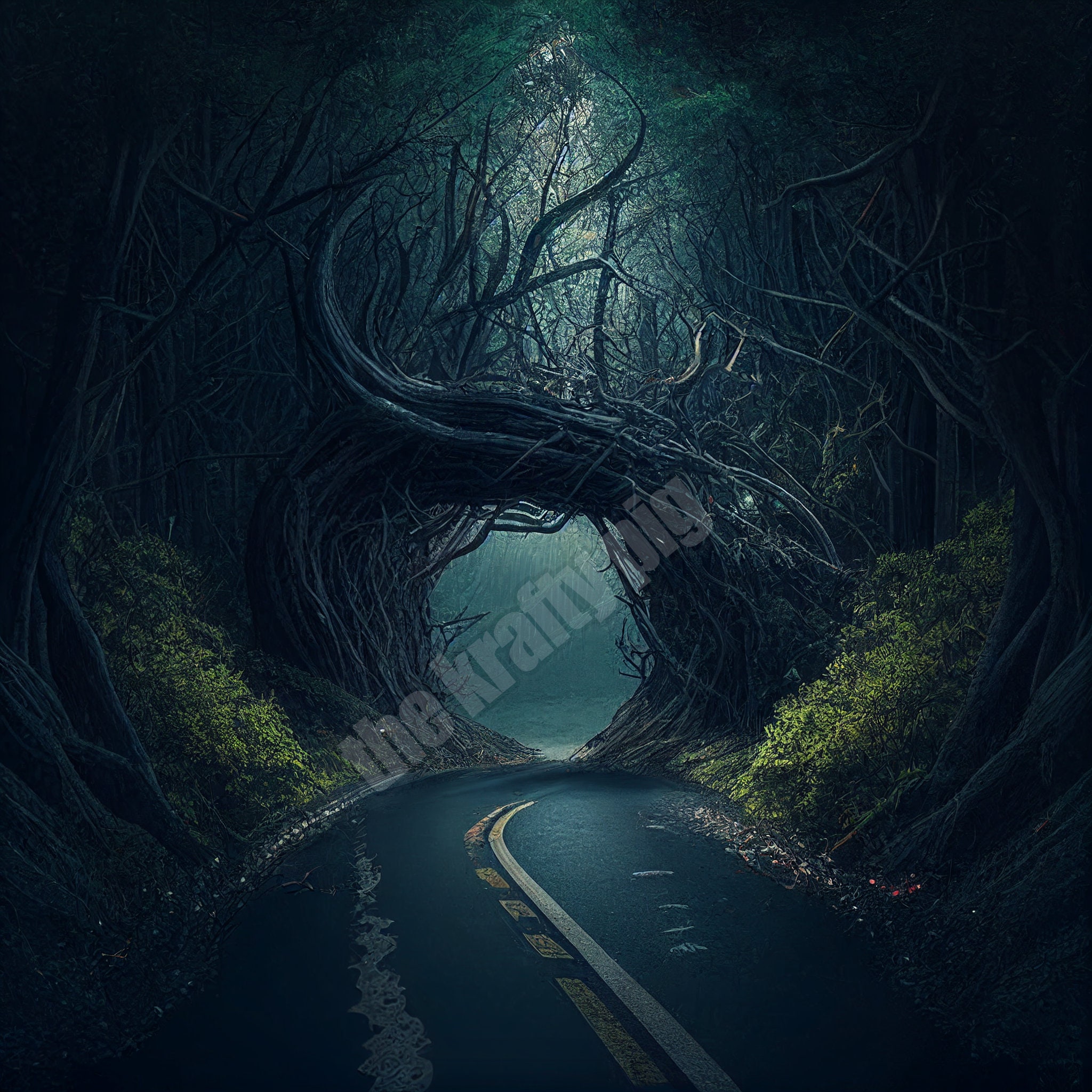 Gothic Horror Road Digital Paper Bundle: Dark Fantasy Backgrounds ...