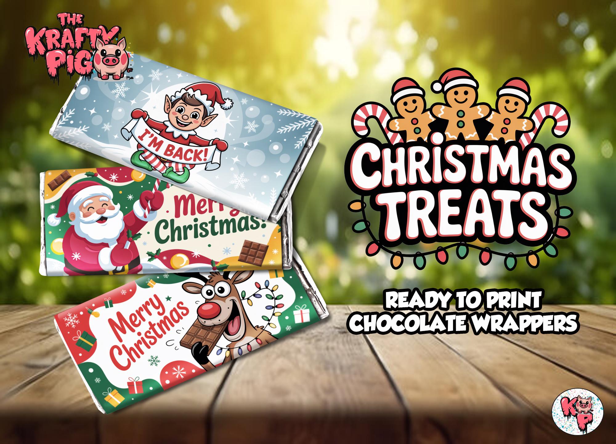 Christmas Treats Chocolate Bar Wrappers – Fun Printable Christmas ...