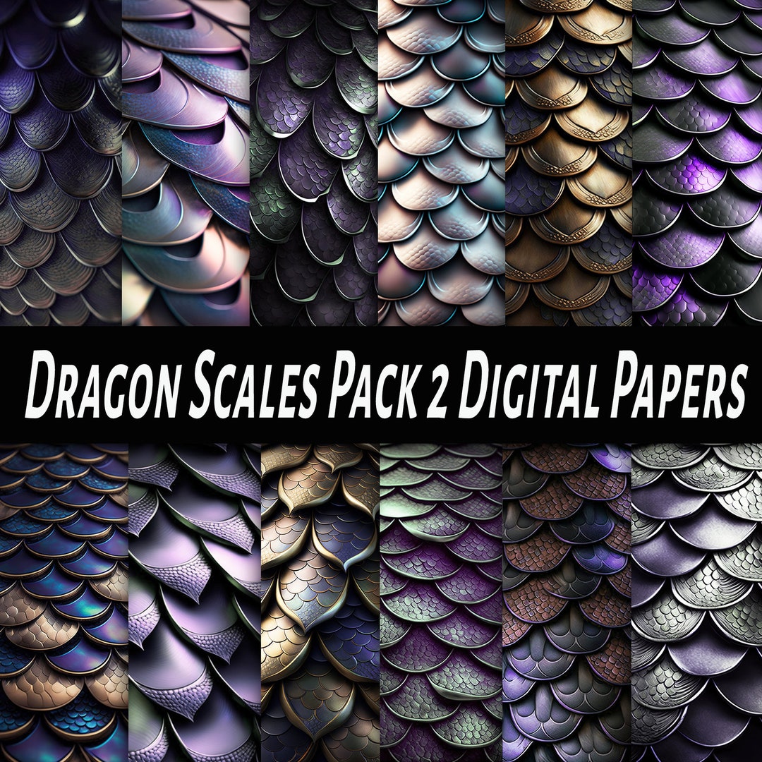 Metallic Dragon Scales Skin Mythical Gothic PURPLE Digital Papers ...