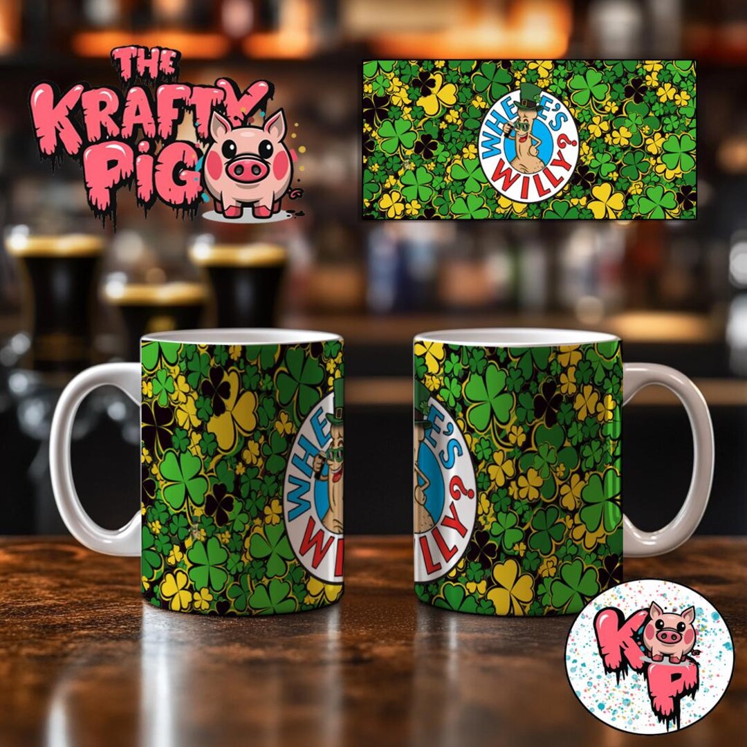 Funny "wheres Willy" Mug Wrap, Sublimation 11oz Mug Wrap, Funny Coffee ...