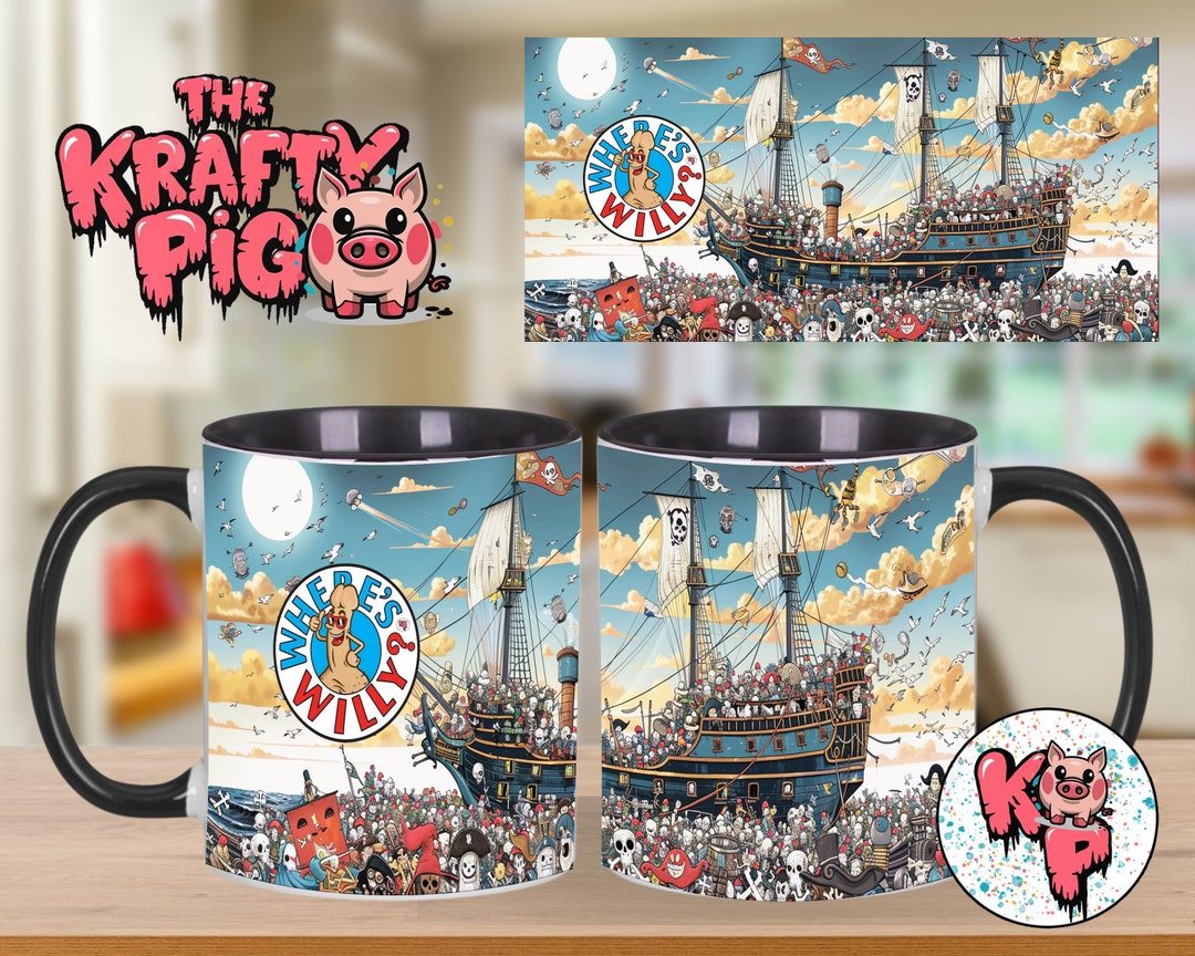 Funny "wheres Willy" Mug Wrap, Sublimation 11oz Mug Wrap, Funny Coffee ...