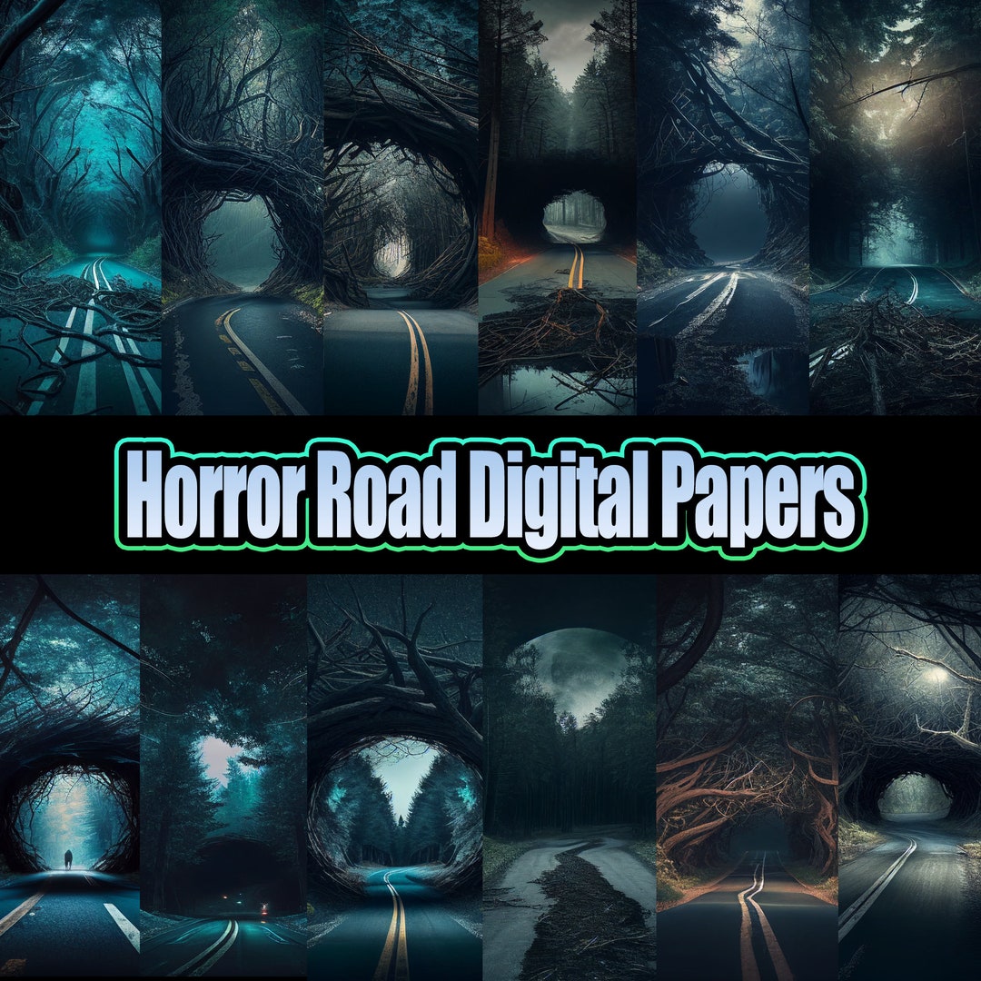 Gothic Horror Road Digital Paper Bundle: Dark Fantasy Backgrounds ...