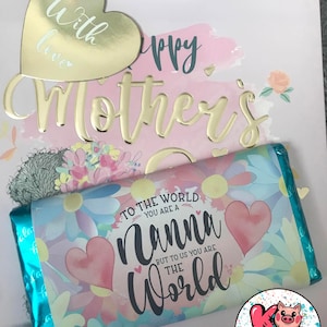Set of 3 MOTHER'S DAY Chocolate Bar Wrappers, Celebration Gift ...