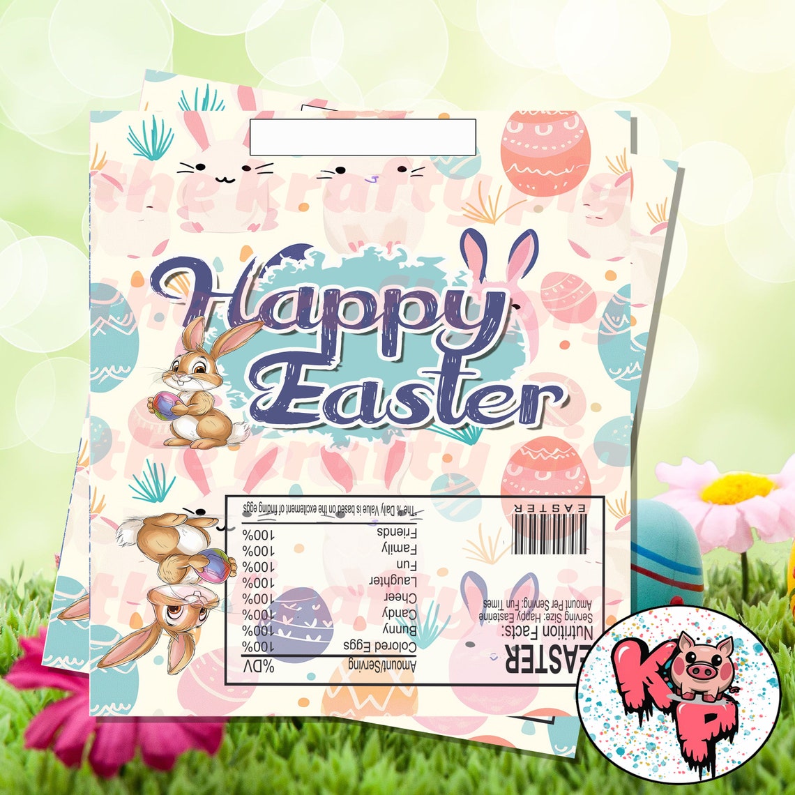 3 "happy Easter" Chocolate Bar Wrappers, Celebration Gift, Personalised ...