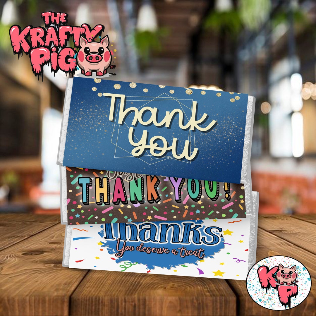 Thank You Chocolate Bar Wrappers: Celebration Gift (PNG Download) - Etsy