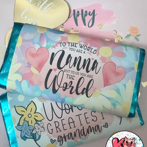 Set of 3 MOTHER'S DAY Chocolate Bar Wrappers, Celebration Gift ...