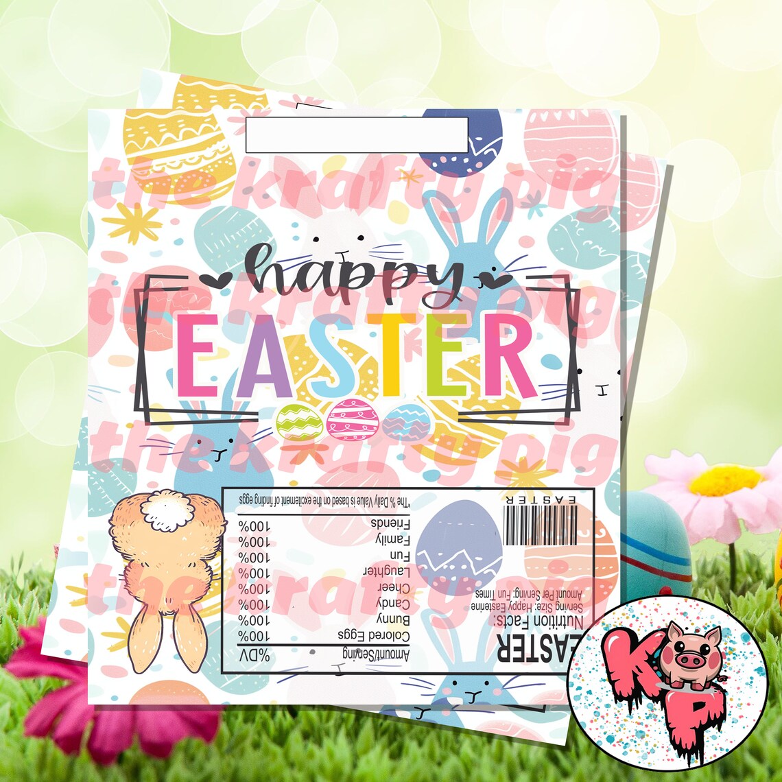 3 "happy Easter" Chocolate Bar Wrappers, Celebration Gift, Personalised ...