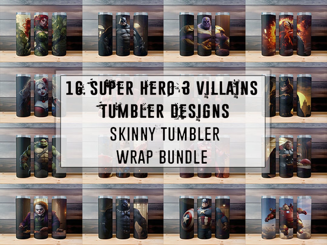 Superhero & Villain Tumbler Wrap Designs: Mega Bundle (digital Download ...