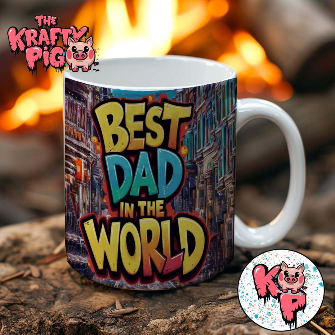 Worlds Best DAD Mug Wrap, Sublimation 11oz Mug Design, Coffee Mug, PNG ...