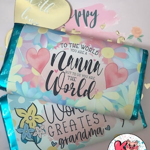 3 "happy Easter" Chocolate Bar Wrappers, Celebration Gift, Personalised ...