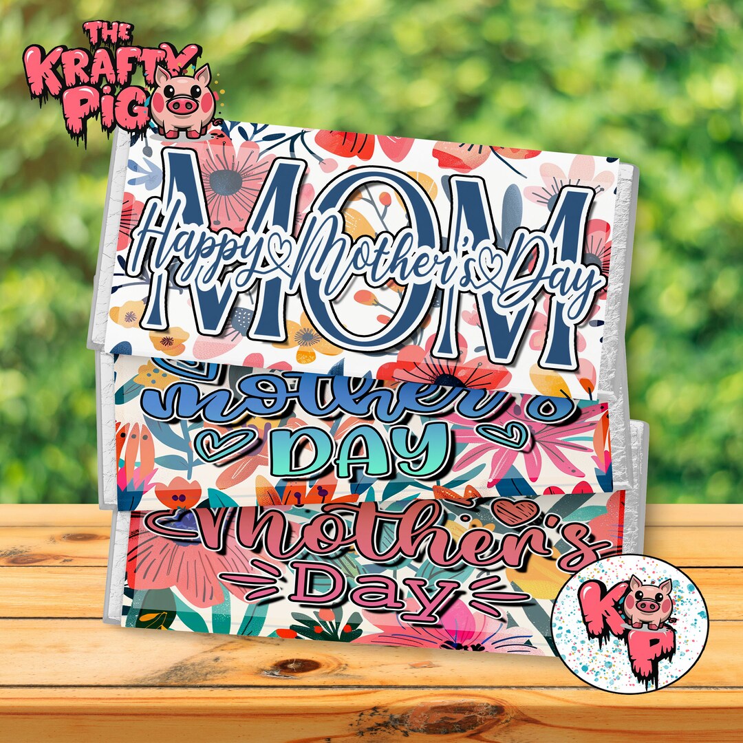 3 MOTHER'S DAY Chocolate Bar Wrappers, Celebration Gift, Personalized ...