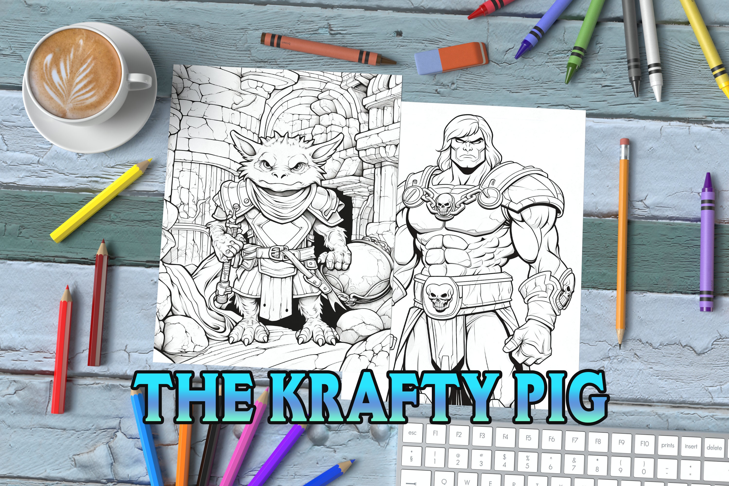 Retro Cartoon Colouring Pages: 80s Inspired Designs (digital Download ...
