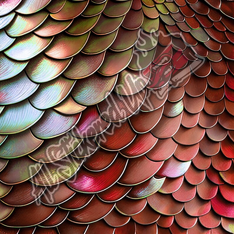 Metallic RED Dragon Scales Skin Mythical Gothic Digital Papers - Etsy