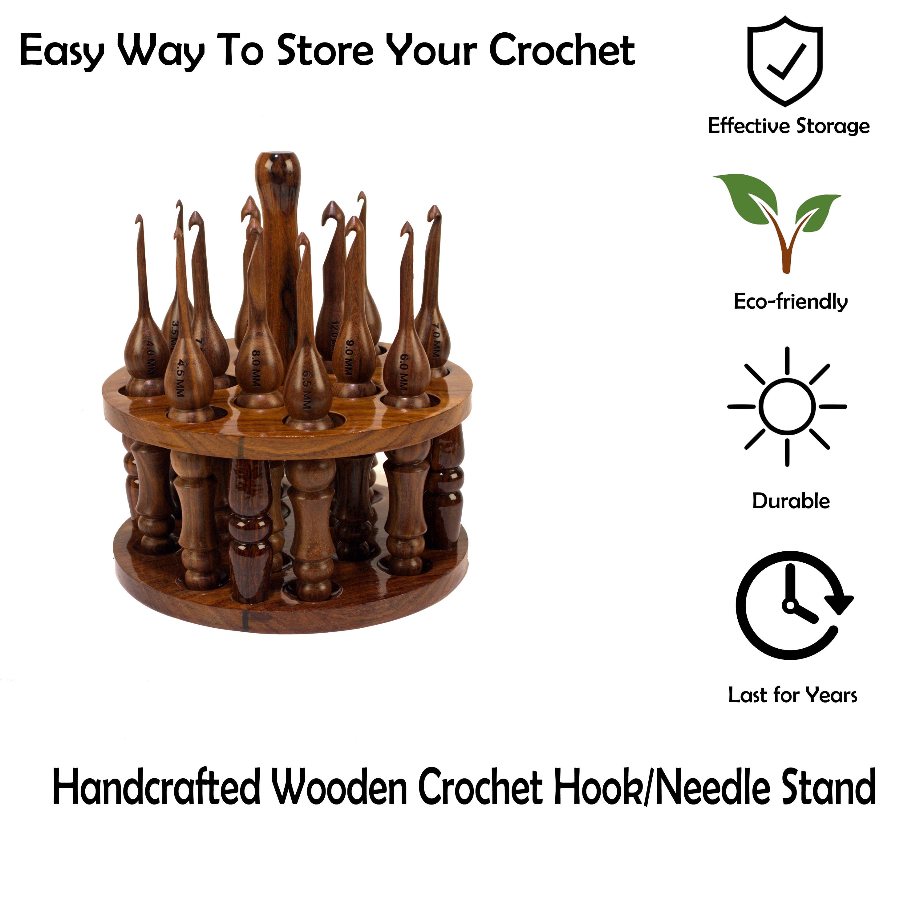 Handmade Crochet Hook/needle Holder Premium 13 Holes Crochet Stand ...