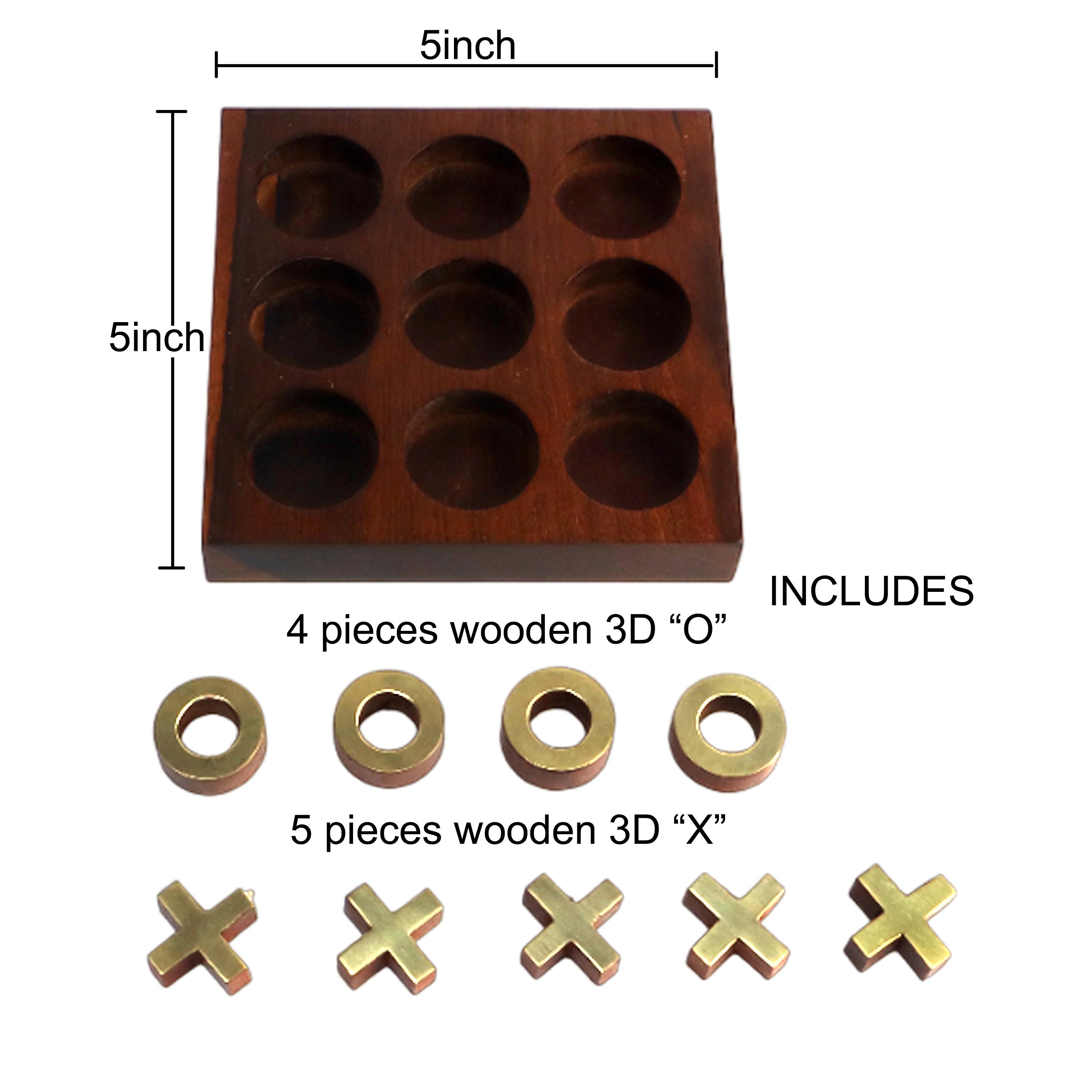 3D Board Games Wooden Tic Tac Toe Family Games, 3D Wood XO Blocks ...