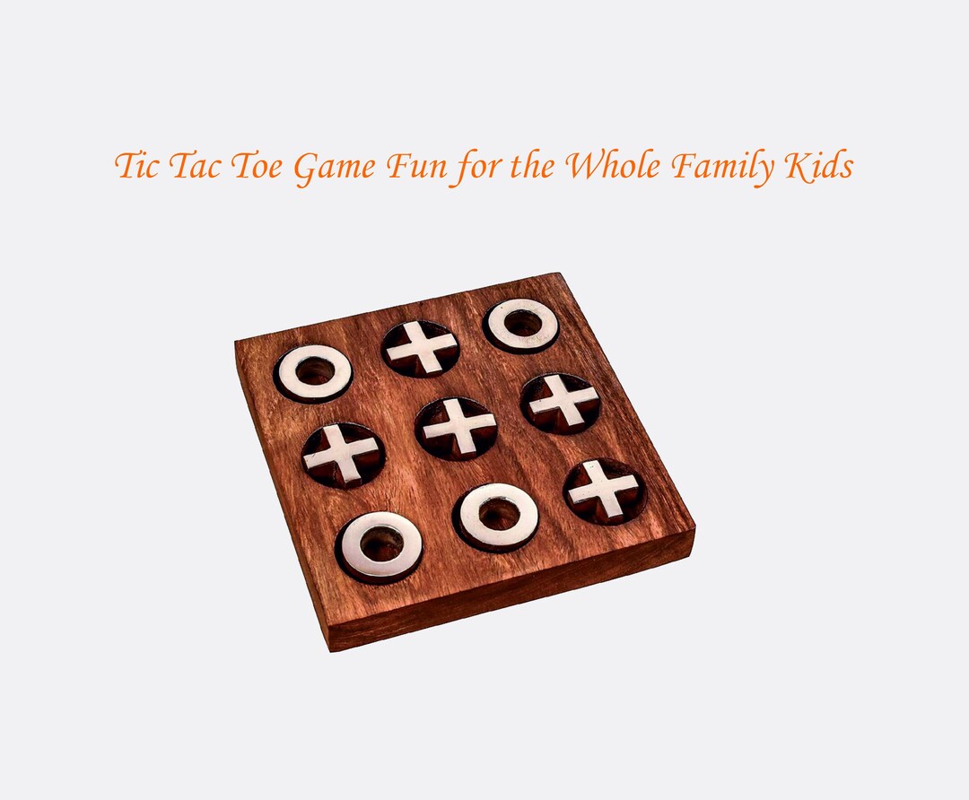 Handcrafted Wooden Tic Tac Toe Tabletop Game Set - XOX Game for Kids ...