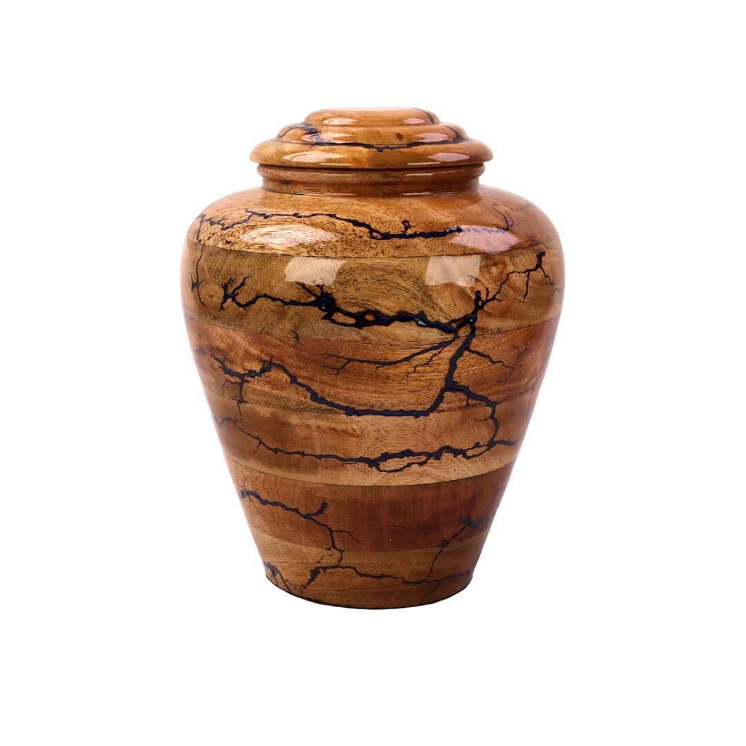 Wooden Resin Urn for Ashes Handmade Urn for Human Adult Ashes Cremation ...