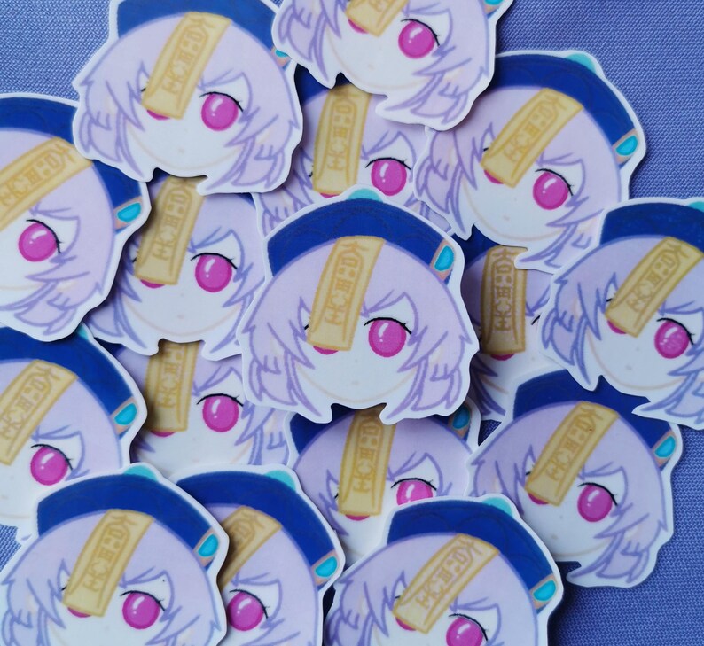 Qiqi Ghost Girl Genshin Anime Manga Game Illustration Sticker Shiny ...