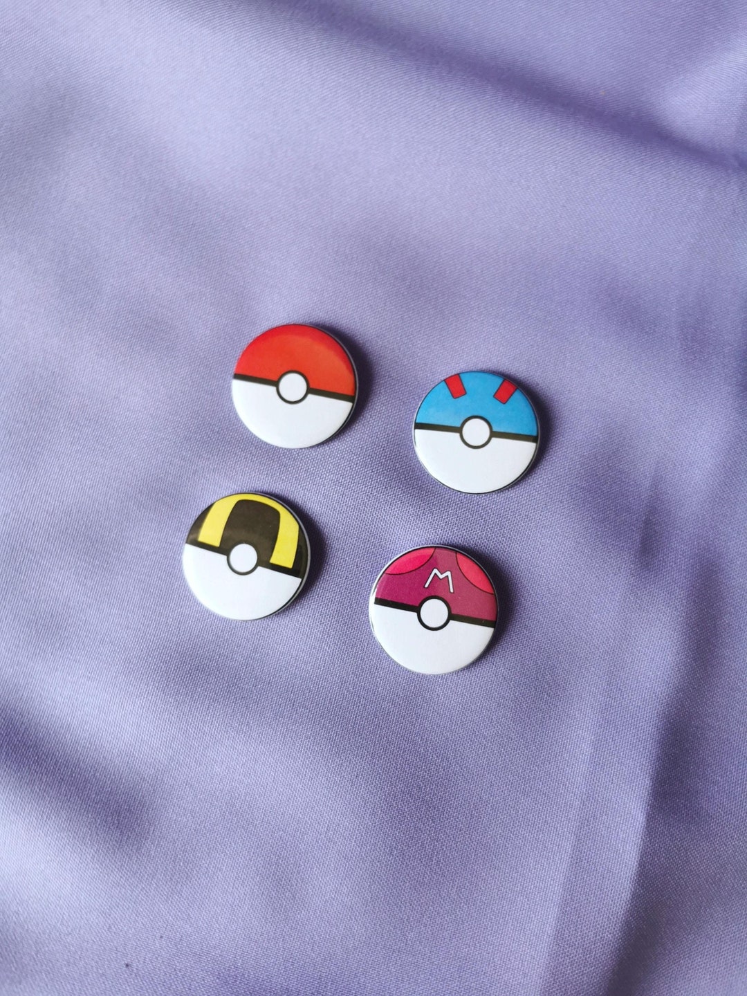 Pokeball Pokemon Buttons Silly Kawaii Illustration - Etsy