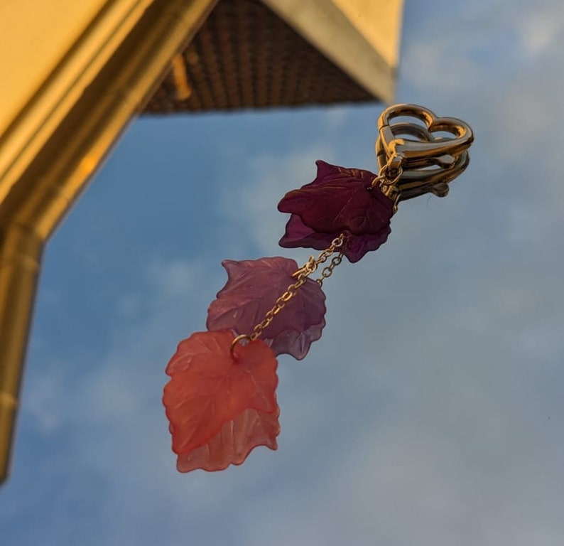 Fall/autumn Keychain With Leaves Different Colors - Etsy
