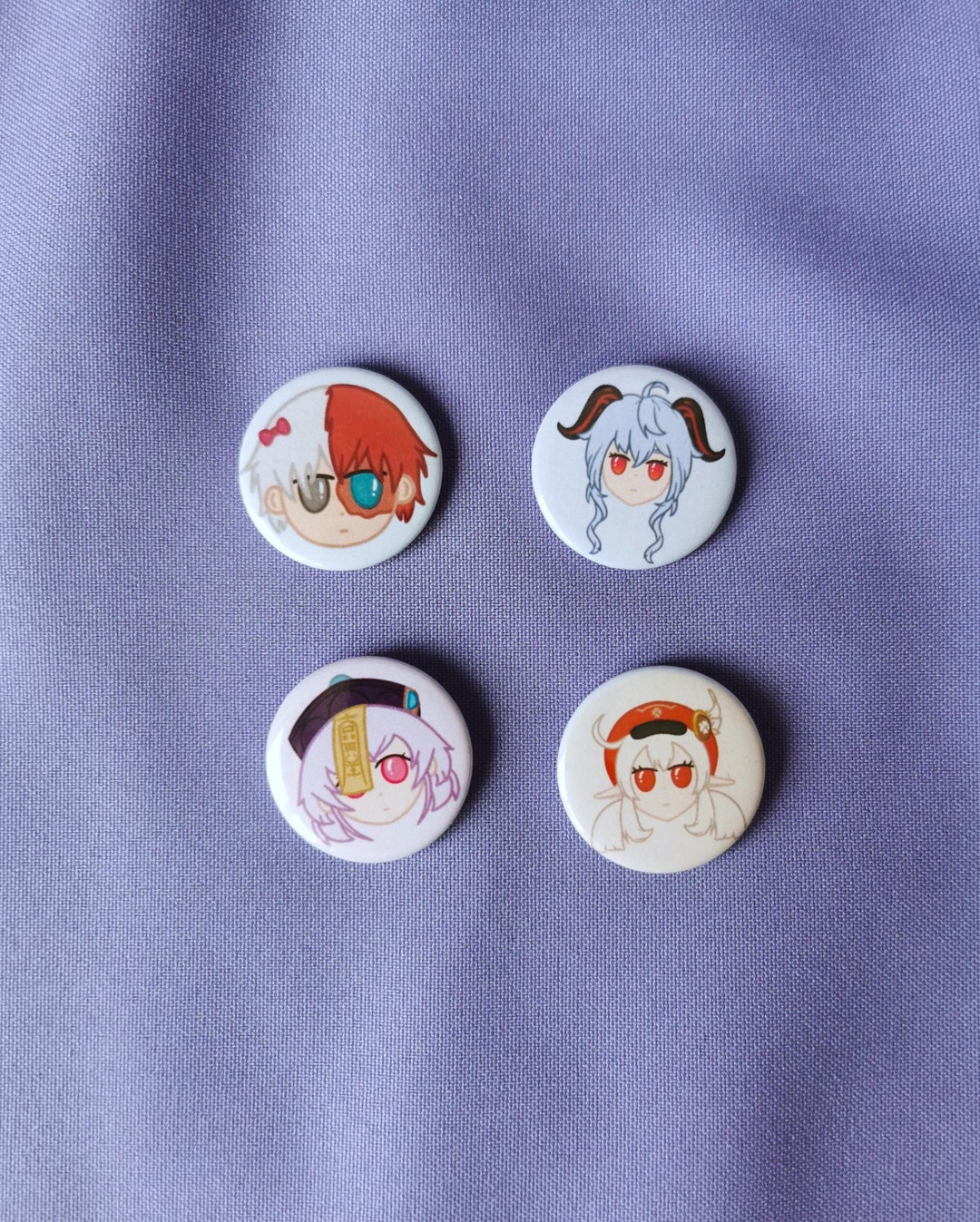 Anime Buttons Silly Kawaii Illustration Genshin Impact My Hero Academia ...