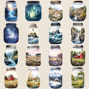 100 Magical Jars Clipart Bundle Scrapbooking Material Set Digital Junk ...