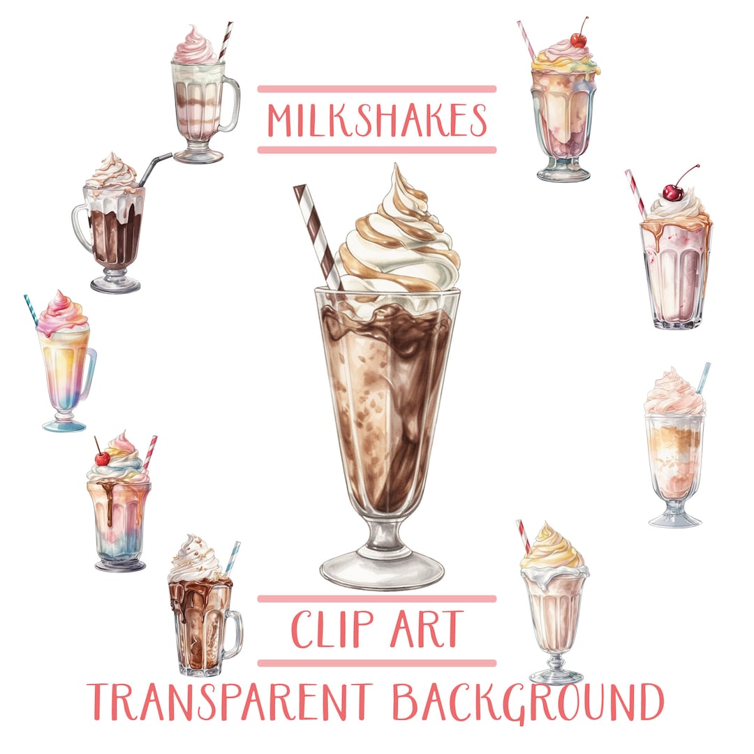 Milkshake Clipart Bundle, Milkshake Png Set , Milkshake Png Bundle ...