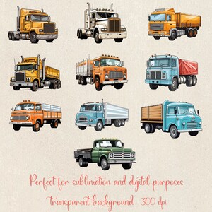 Dump Truck Clipart Bundle Dump Truck Png Files Truck Png Set Truck ...