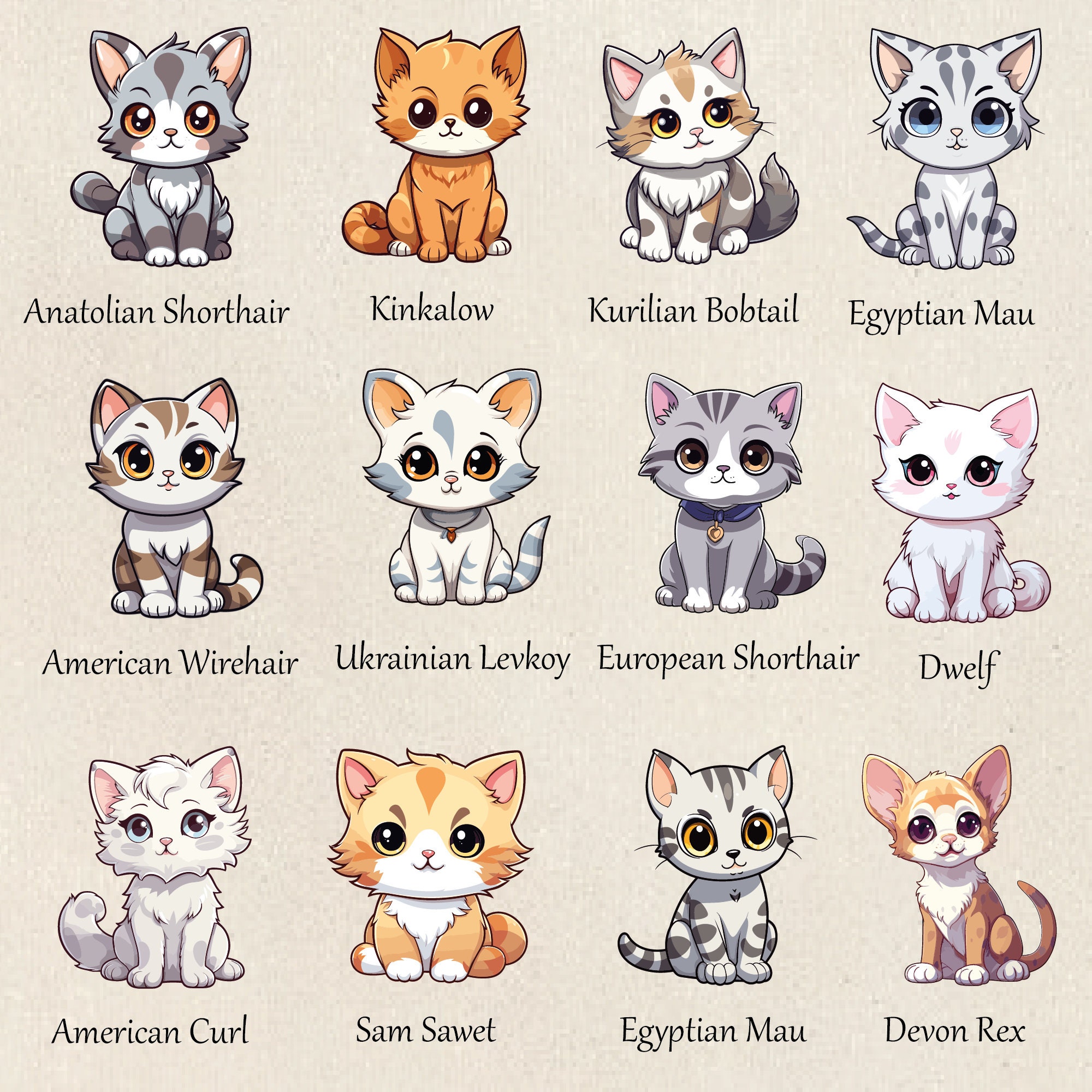 100 Cute Cats Clipart Bundle Kitten Png Bundle Kitten Clipart Bundle ...