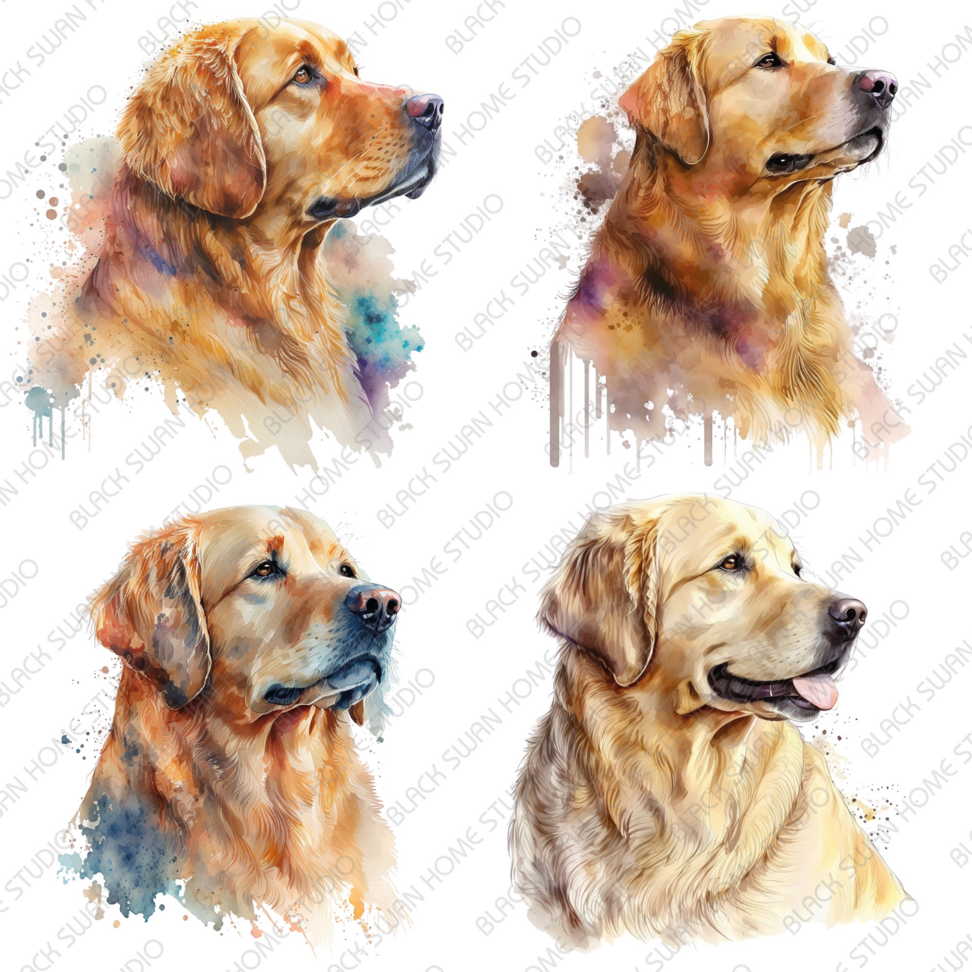 Golden Retriever Clipart Bundle Golden Retrievers Png Files - Etsy