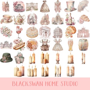 240 Item Vintage Watercolor Png Bundle, Vintage Watercolor Clipart ...