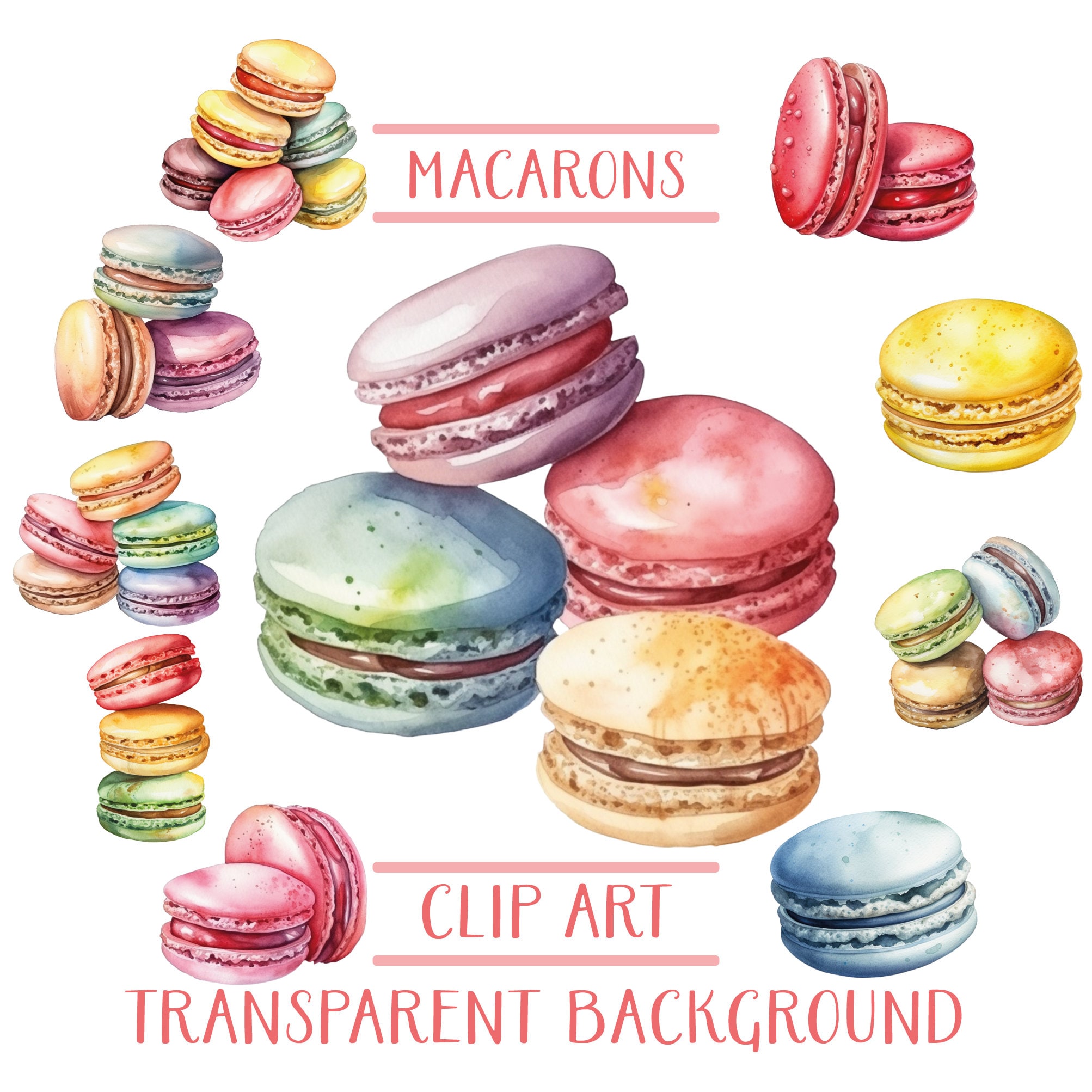Macarons Clipart Bundle Macarons Png Set Macaron Clipart - Etsy