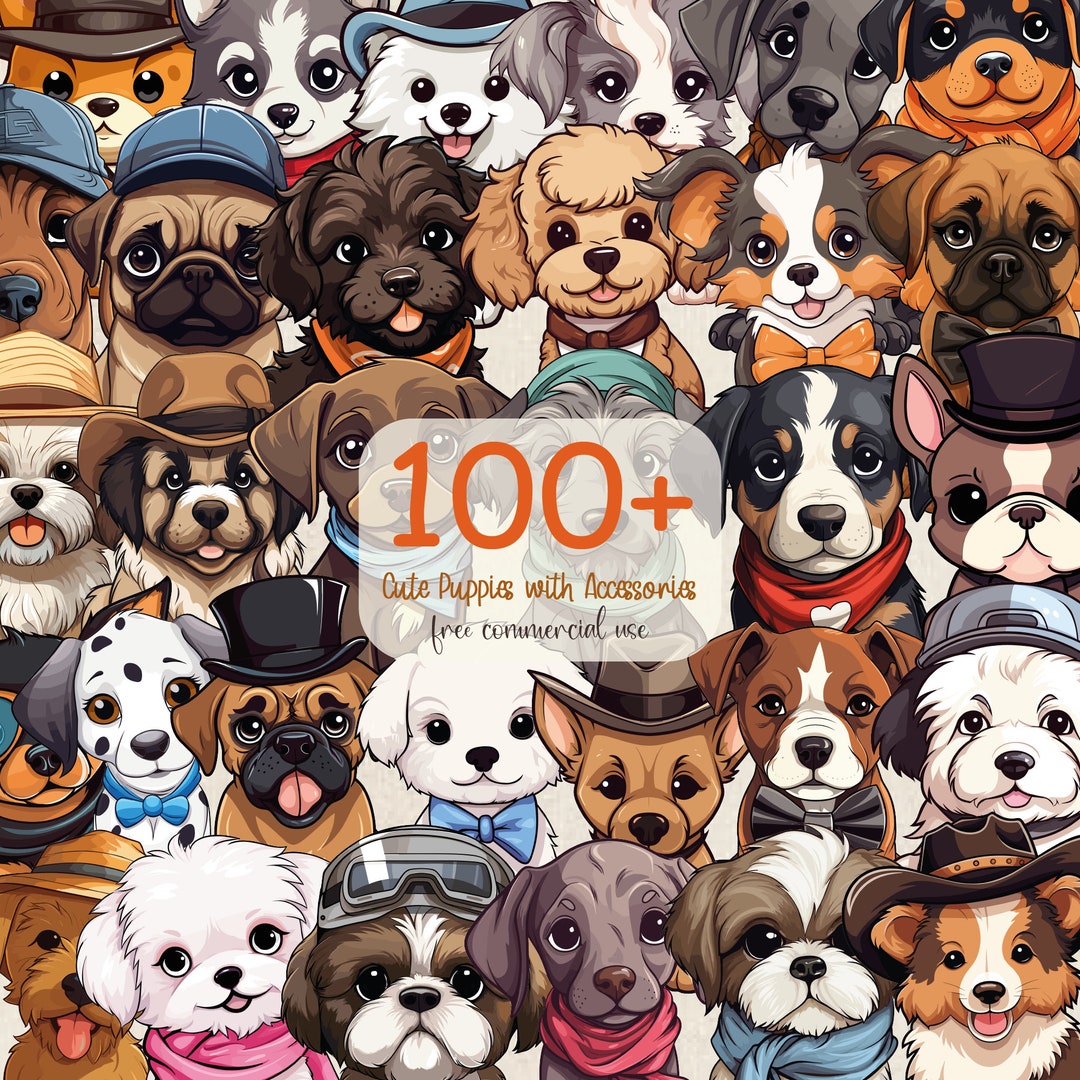 100 Puppies With Accessories Png, Puppy Png Bundle, Puppies Clipart ...