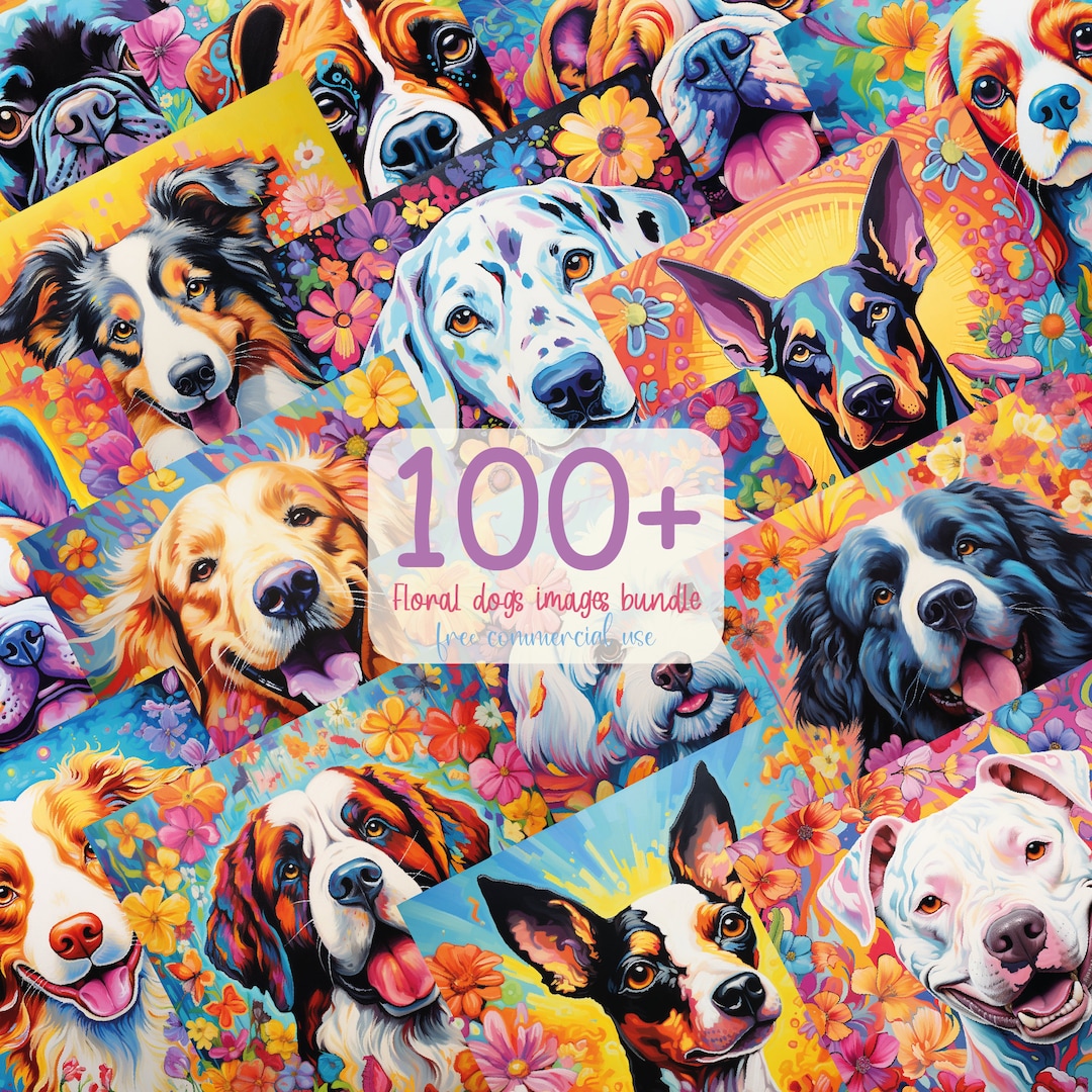 100+ Colorful Floral Dogs Png Bundle Colorful Dog Breeds Images Dog ...