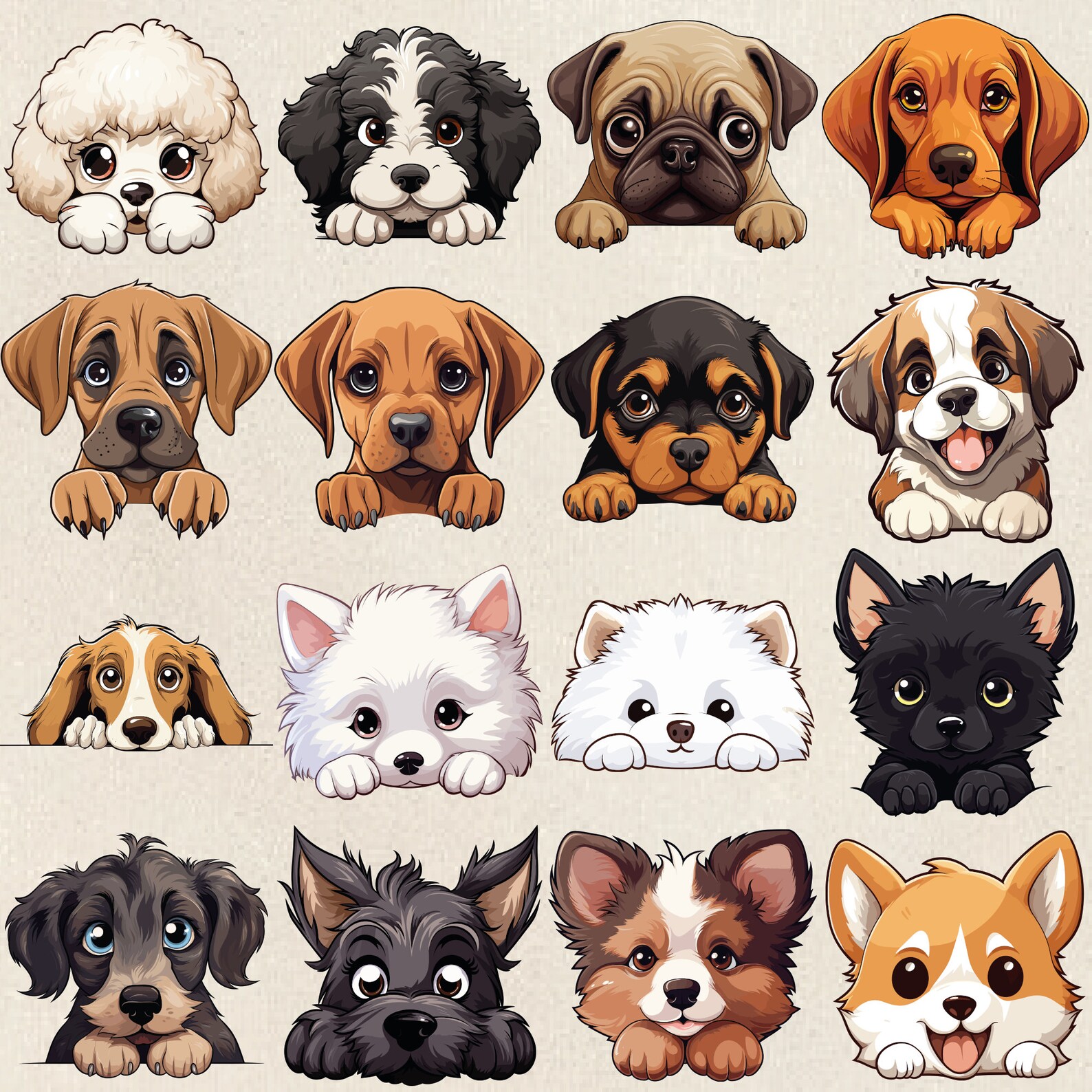 100+ Peaking Puppies Clipart Bundle Puppy Png Bundle Puppies Clipart ...