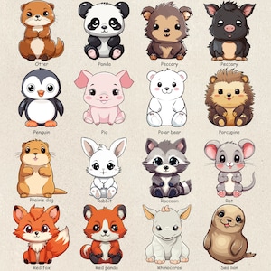 100 Chibi Wild Animals Png Bundle Baby Animals Clipart Set Nursery ...