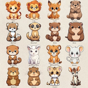 100 Chibi Wild Animals Png Bundle Baby Animals Clipart Set Nursery ...