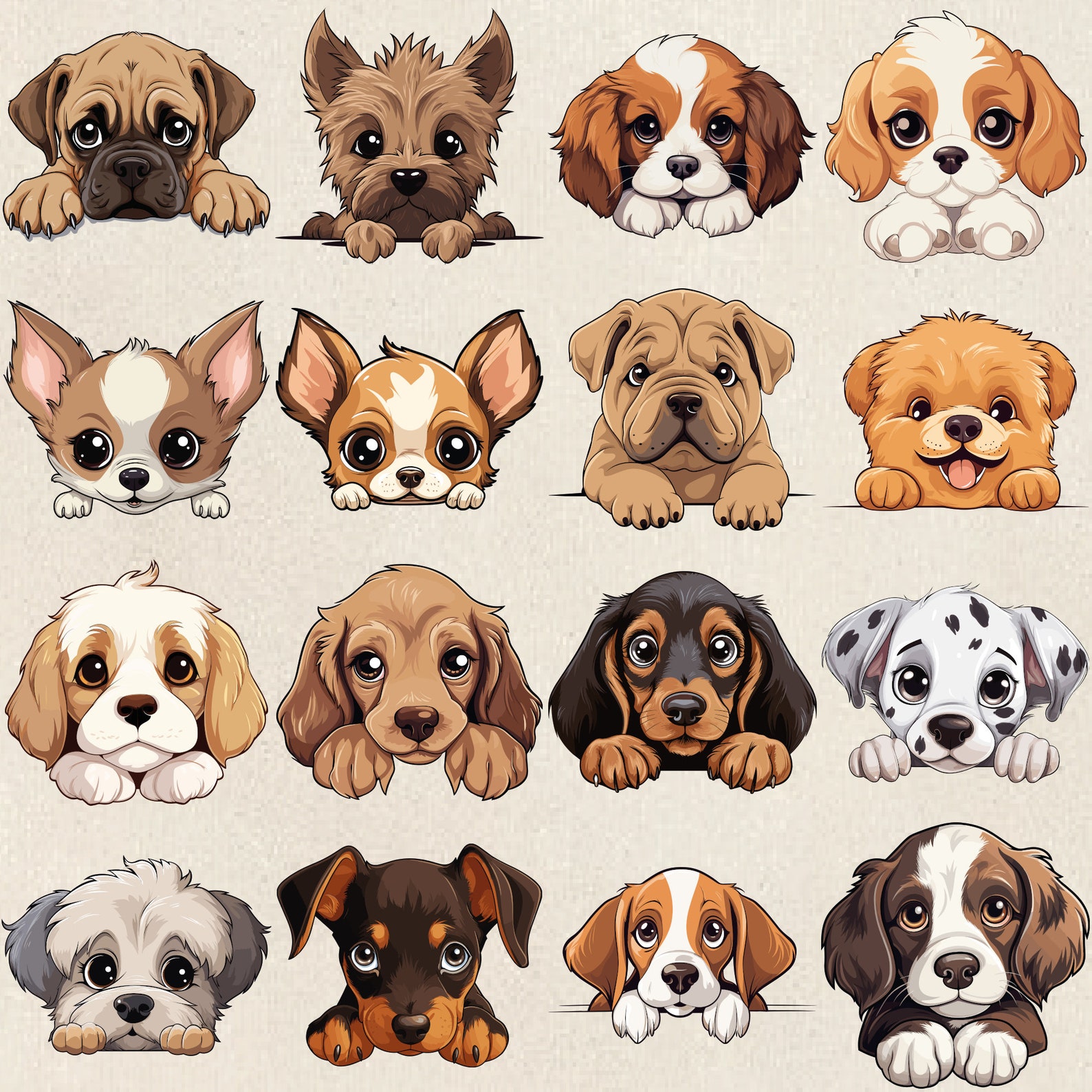 100+ Peaking Puppies Clipart Bundle Puppy Png Bundle Puppies Clipart ...