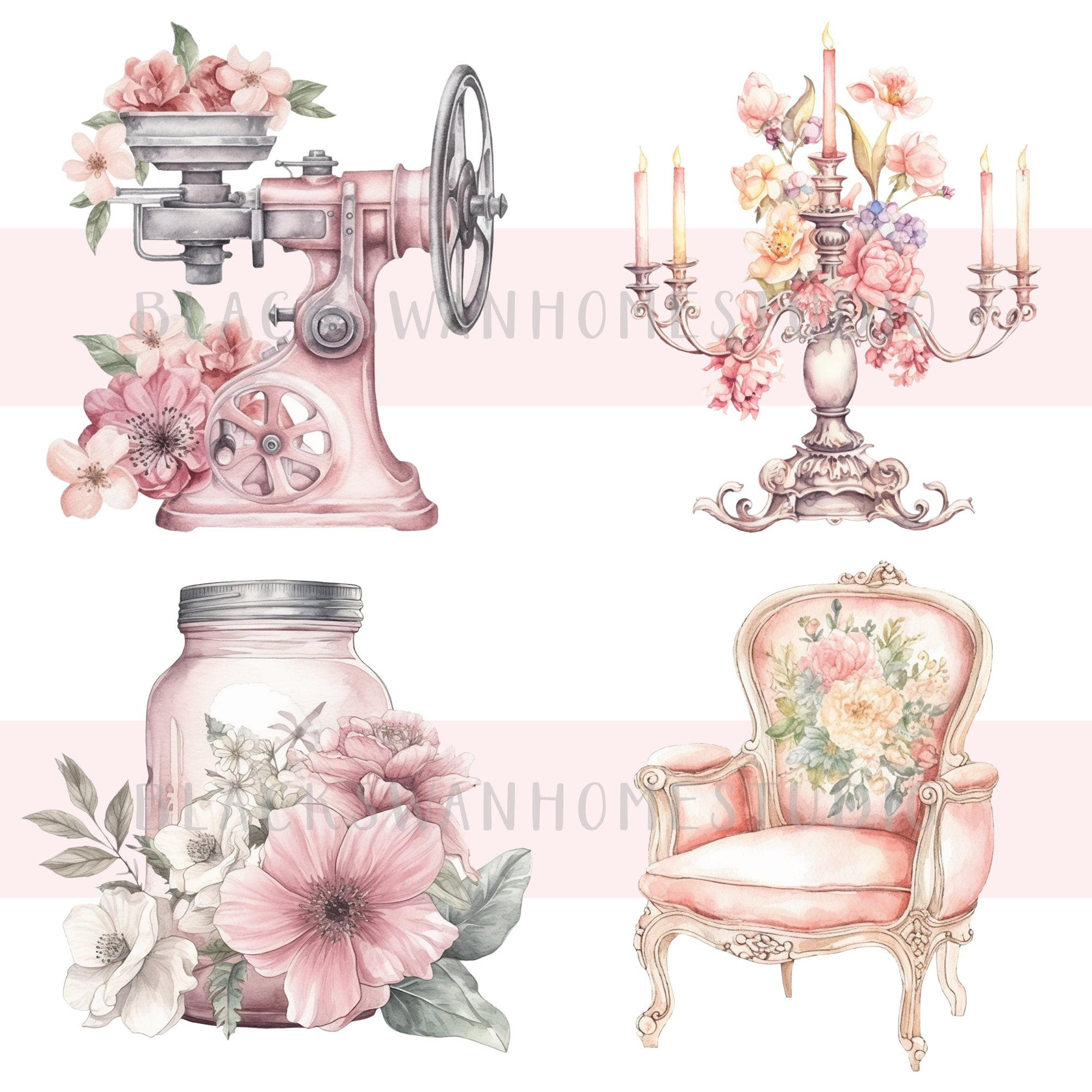 Watercolor Painting Vintage Clipart Bundle Watercolor Vintage - Etsy