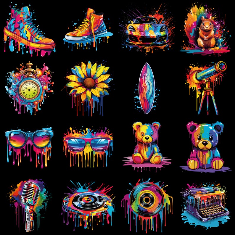 120+ Paint Drip T-shirt Design Bundle Color Drip Design Premium Tshirt ...